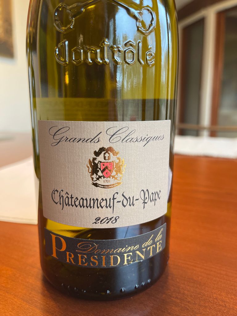2019 Domaine de la Presidente Châteauneuf-du-Pape Blanc Grands ...