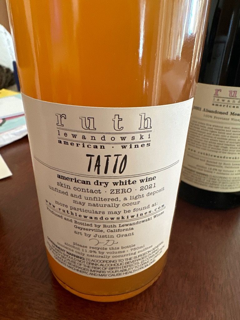 2021 Ruth Lewandowski Wines Tatto, USA, California, North Coast ...