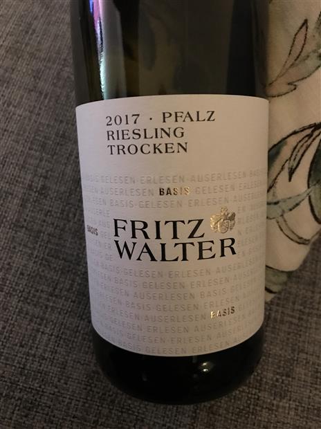 2022 Fritz Walter Riesling, Germany, Pfalz - CellarTracker