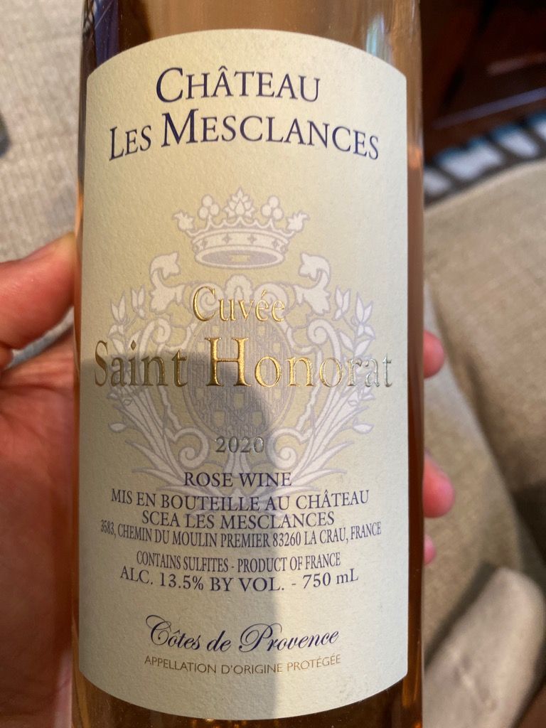 2020 Château Les Mesclances Côtes de Provence Cuvée Saint Honorat ...