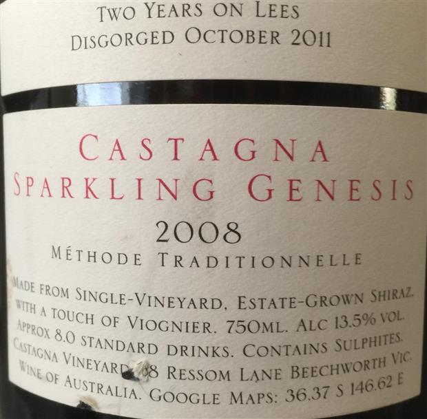 2008 Castagna Genesis Sparkling, Australia, Victoria, North East ...