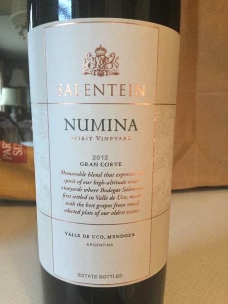 2012 Bodegas Salentein Numina Gran Corte Spirit Vineyard, Argentina ...