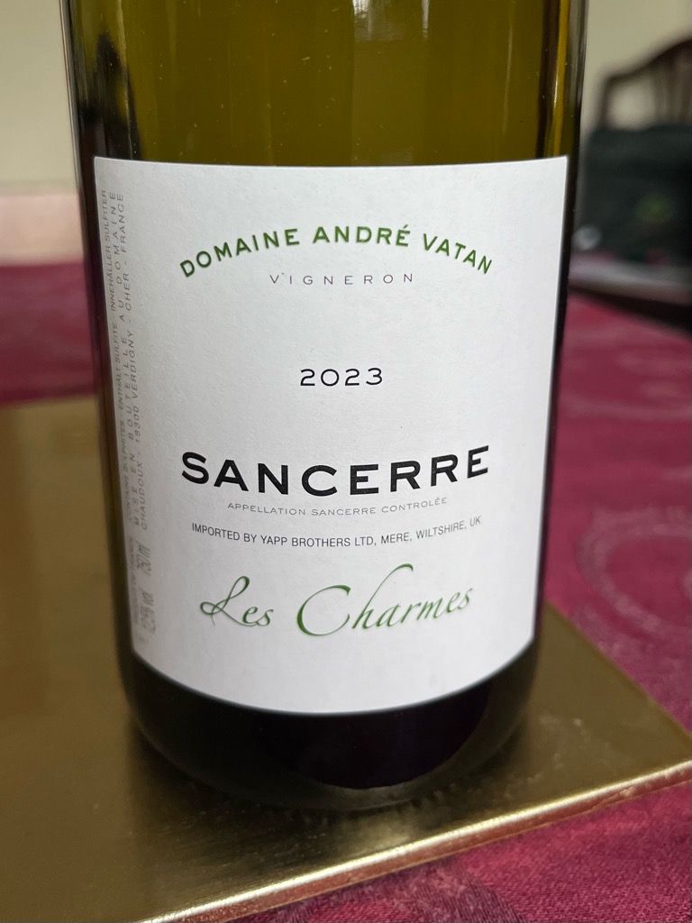 2023 Domaine Andre Vatan Sancerre Les Charmes, France, Loire Valley, Upper Loire, Sancerre ...