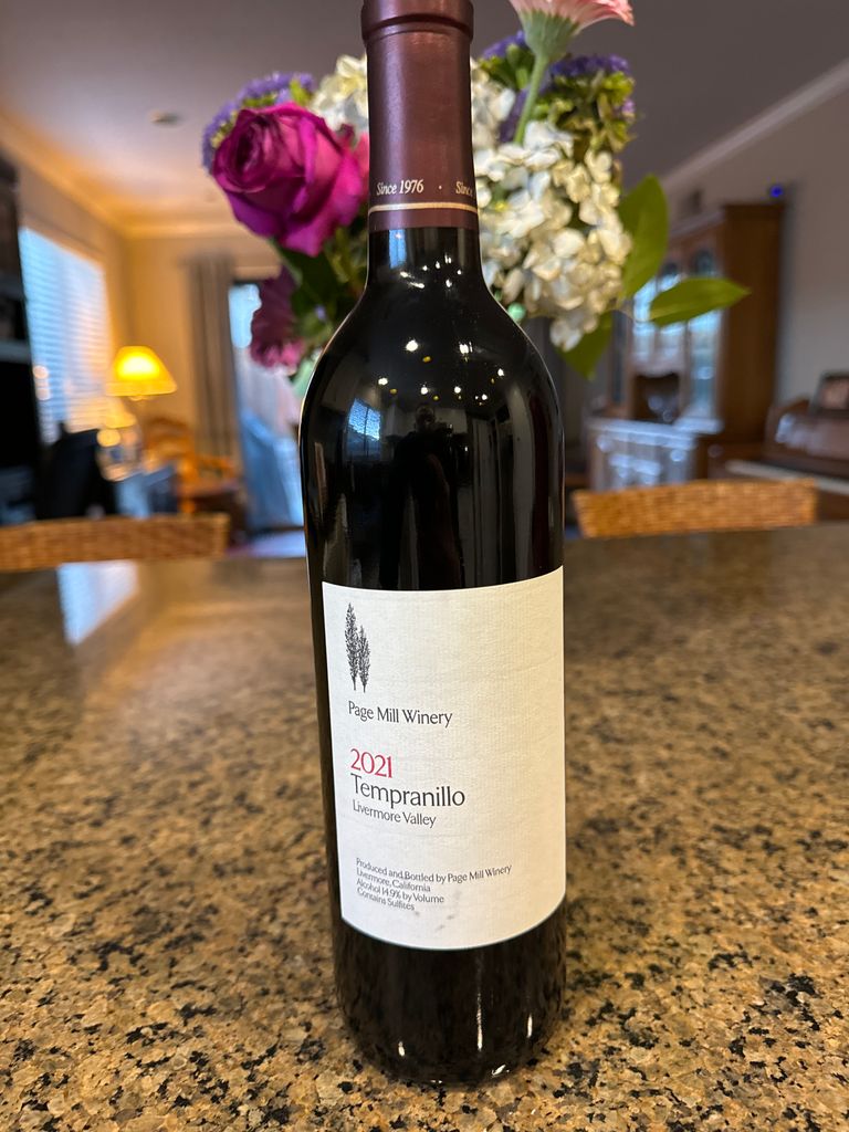 2021 Page Mill Winery Tempranillo, USA, California, San Francisco Bay ...