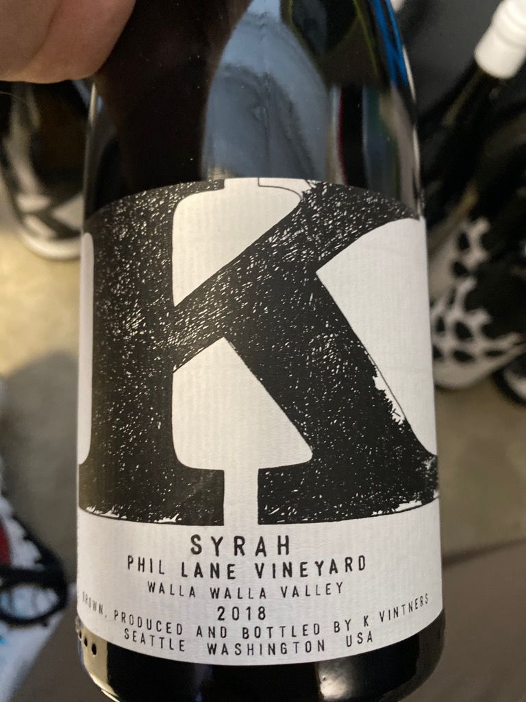 2018 K Vintners Syrah Phil Lane, USA, Washington, Columbia Valley ...