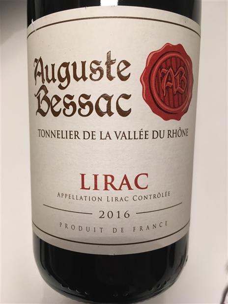2016 Auguste Bessac Lirac, France, Rhône, Southern Rhône, Lirac ...