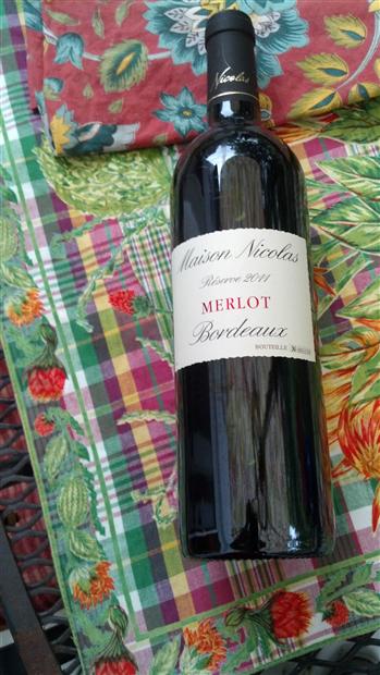 2012 Maison Nicolas Merlot Reserve, France, Bordeaux - CellarTracker