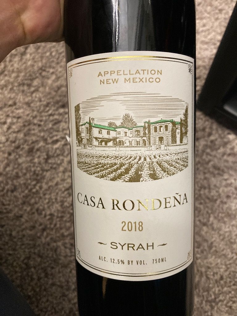 2018 Casa Rondeña Syrah, USA, New Mexico - CellarTracker