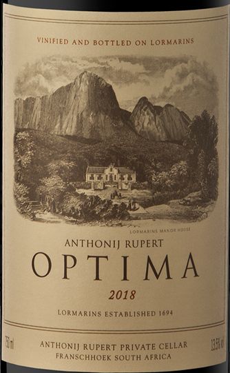 2018 Anthonij Rupert Optima, South Africa, Coastal Region, Franschhoek ...