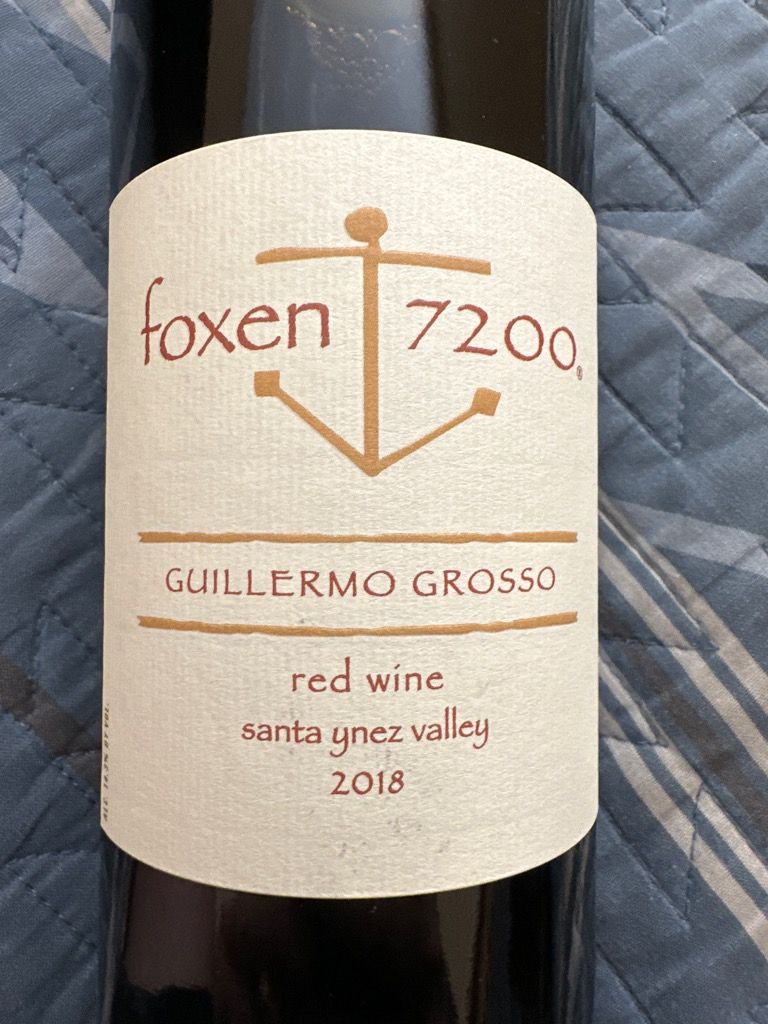 2018 Foxen 7200 Guillermo Grosso, USA, California, Central Coast, Santa ...