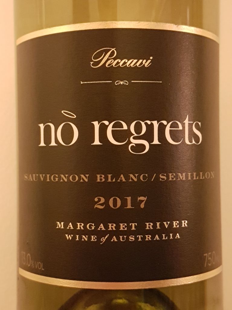 2018 Peccavi Wines No Regrets Sauvignon Blanc Semillon, Australia ...
