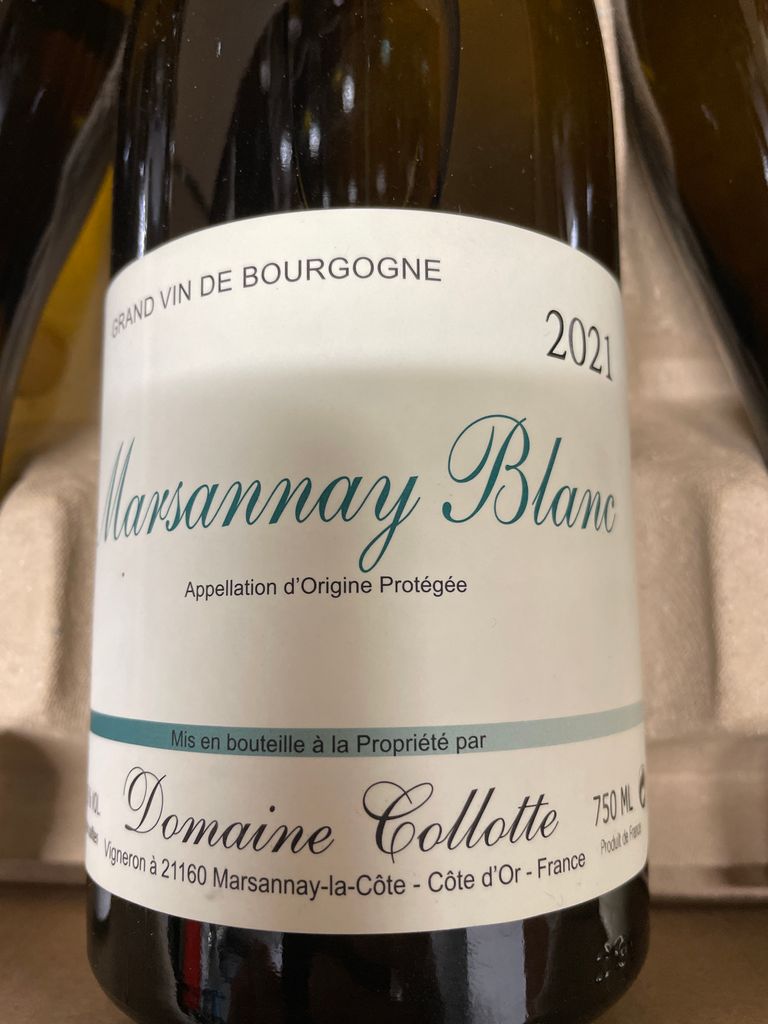 2021 Domaine Collotte Marsannay Blanc, France, Burgundy, Côte de Nuits ...