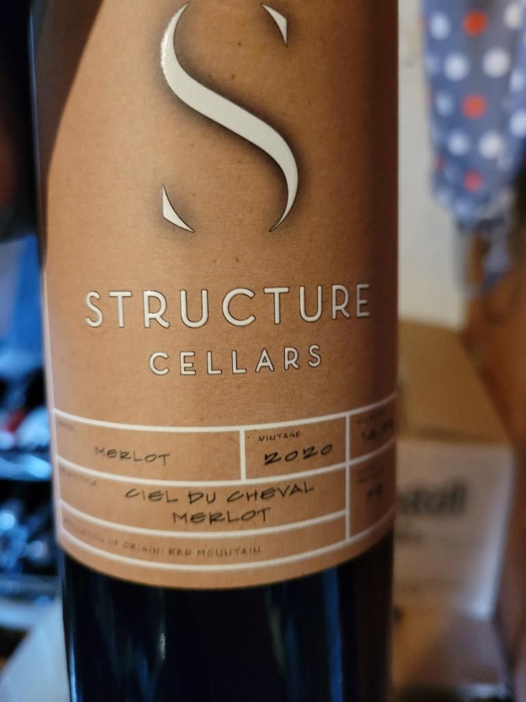 2015 Structure Cellars Merlot Ciel du Cheval Vineyard, USA, Washington ...