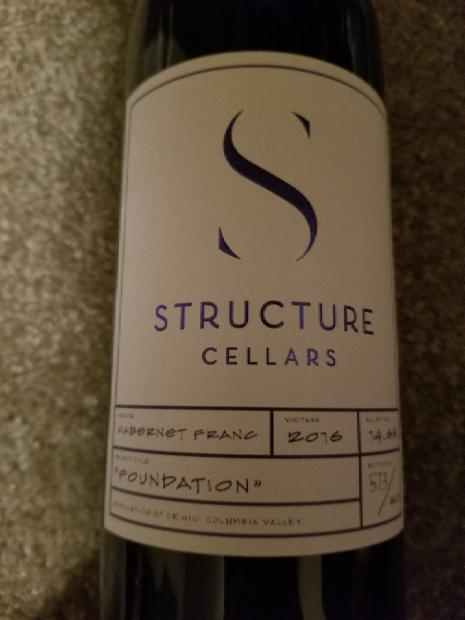 2016 Structure Cellars Cabernet Franc Foundation, USA, Washington ...