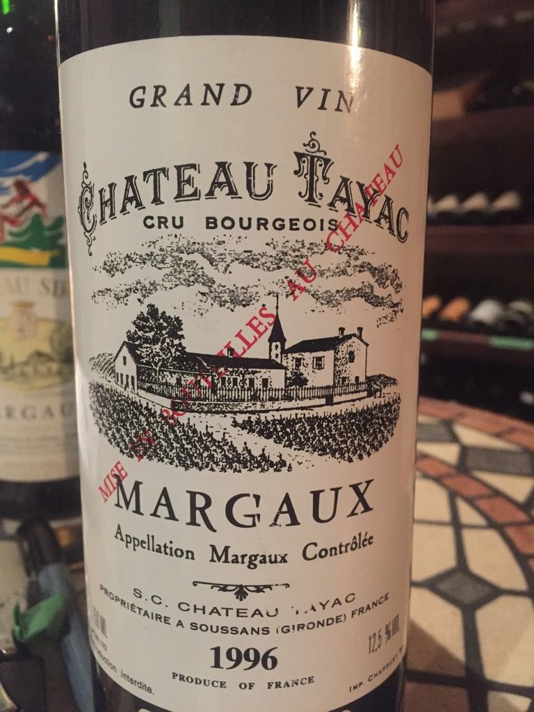 1996 Château Tayac Margaux, France, Bordeaux, Médoc, Margaux ...