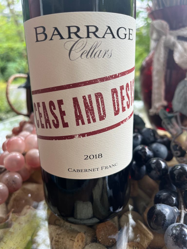 2018 Barrage Cellars Cabernet Franc Cease And Desist, USA, Washington ...