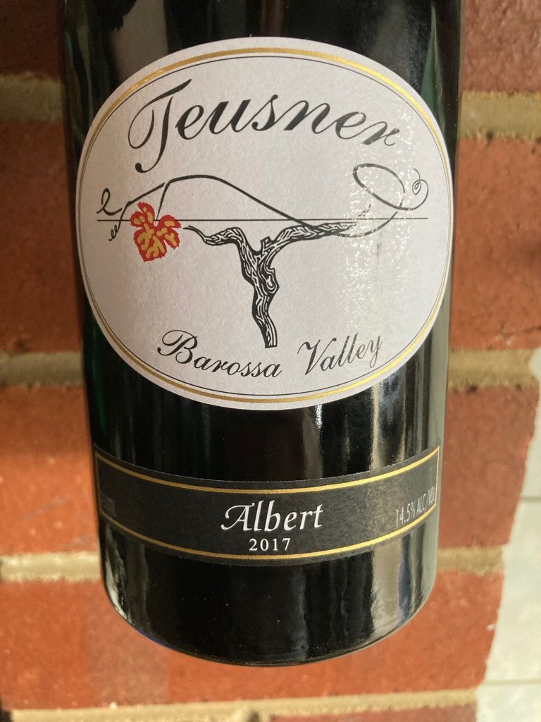2017 Teusner Shiraz Albert, Australia, South Australia, Barossa ...