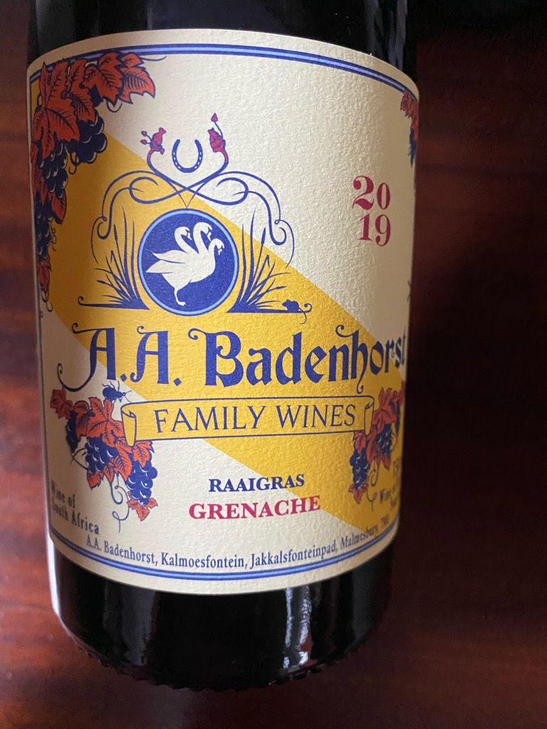 2019 Badenhorst Family Wines Grenache Raaigras, South Africa, Coastal ...