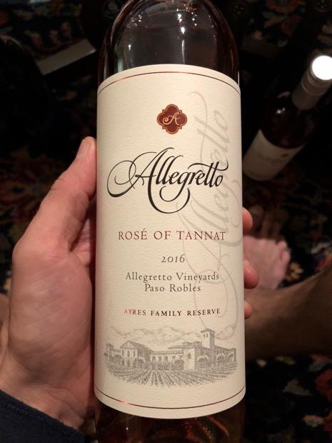 2016 Allegretto Tannat Rosé, USA, California, Central Coast, Paso ...