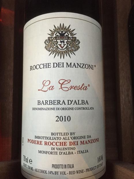 2010 Podere Rocche dei Manzoni Barbera d'Alba La Cresta, Italy ...