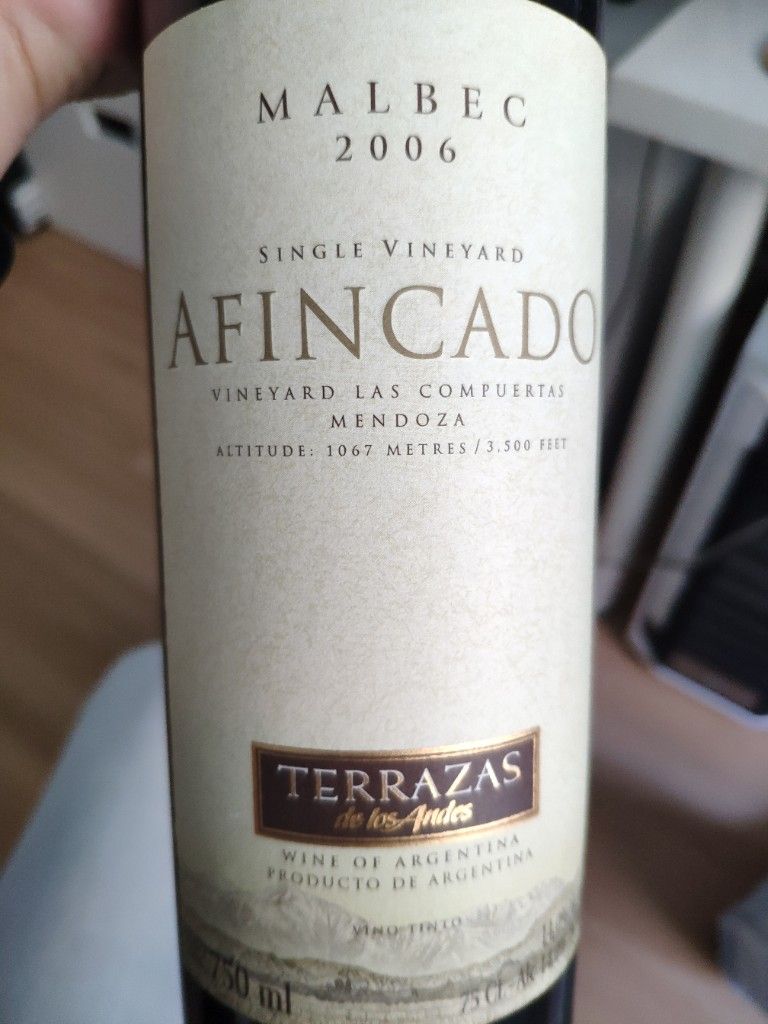 2006 Terrazas de Los Andes Malbec Single Vineyard, Argentina, Mendoza ...