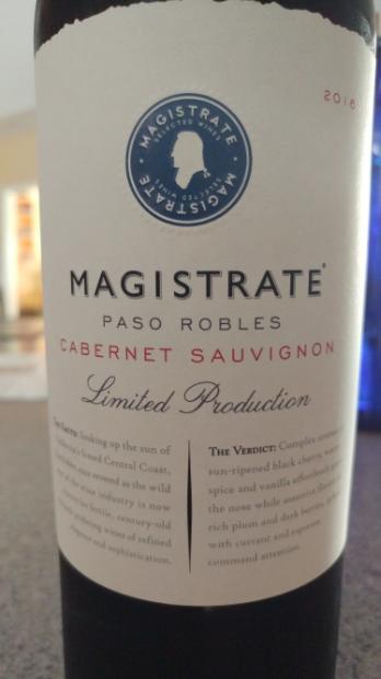 2016 Magistrate Cabernet Sauvignon, USA, California, Central Coast ...