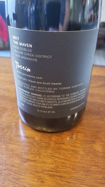 2017 Torrin The Maven, USA, California, Central Coast, Paso Robles ...