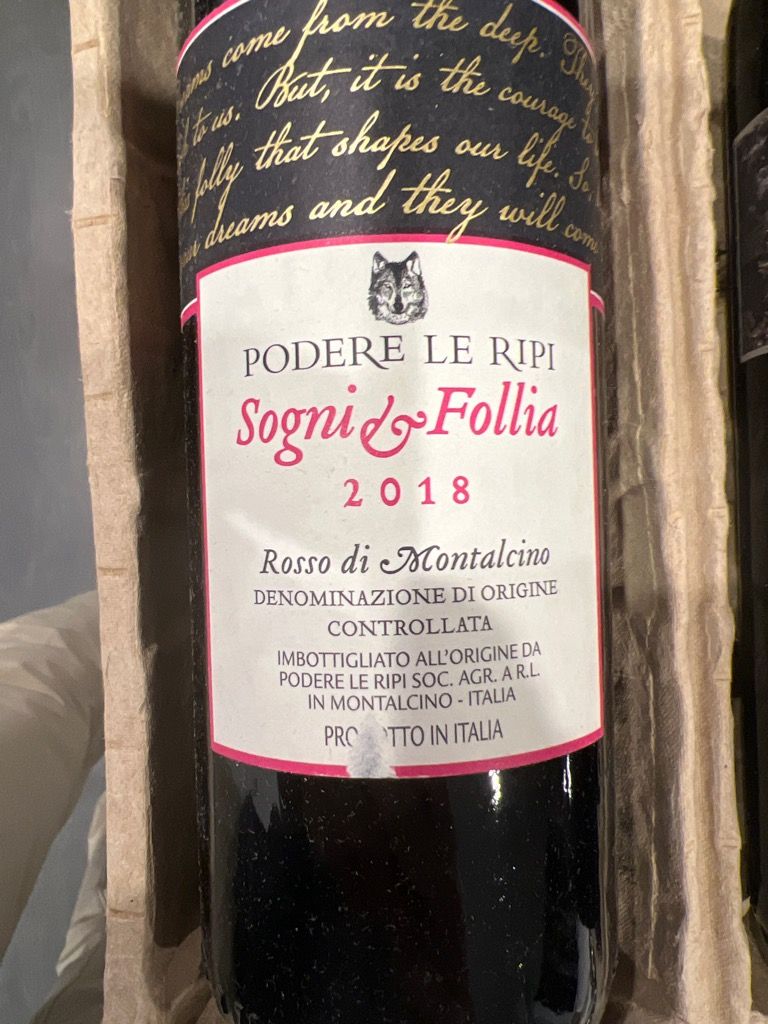 2018 Podere Le Ripi Rosso di Montalcino Sogni e Follia, Italy, Tuscany ...