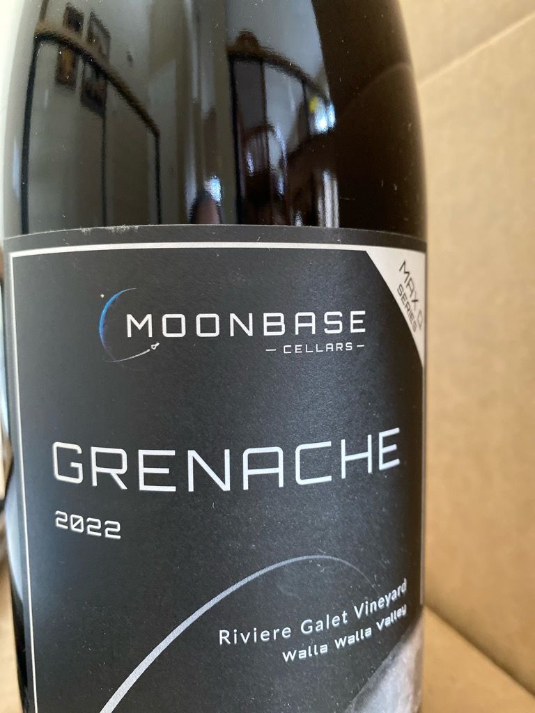 2022 Moonbase Cellars Grenache Max Q Series Riviere Galet, USA, Oregon ...