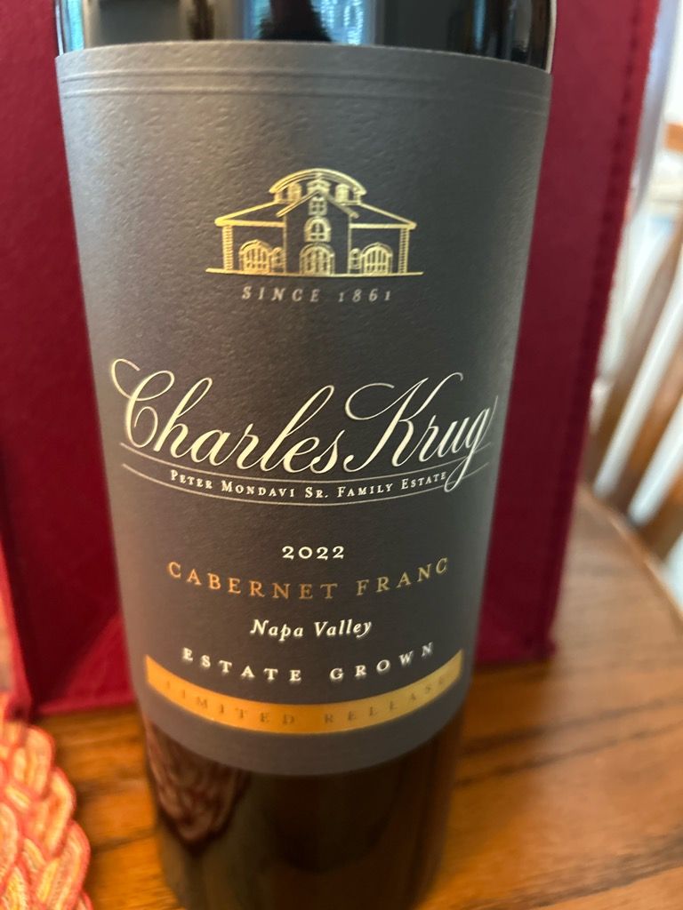 2022 Charles Krug Winery (Peter Mondavi Family) Cabernet Franc Limited ...