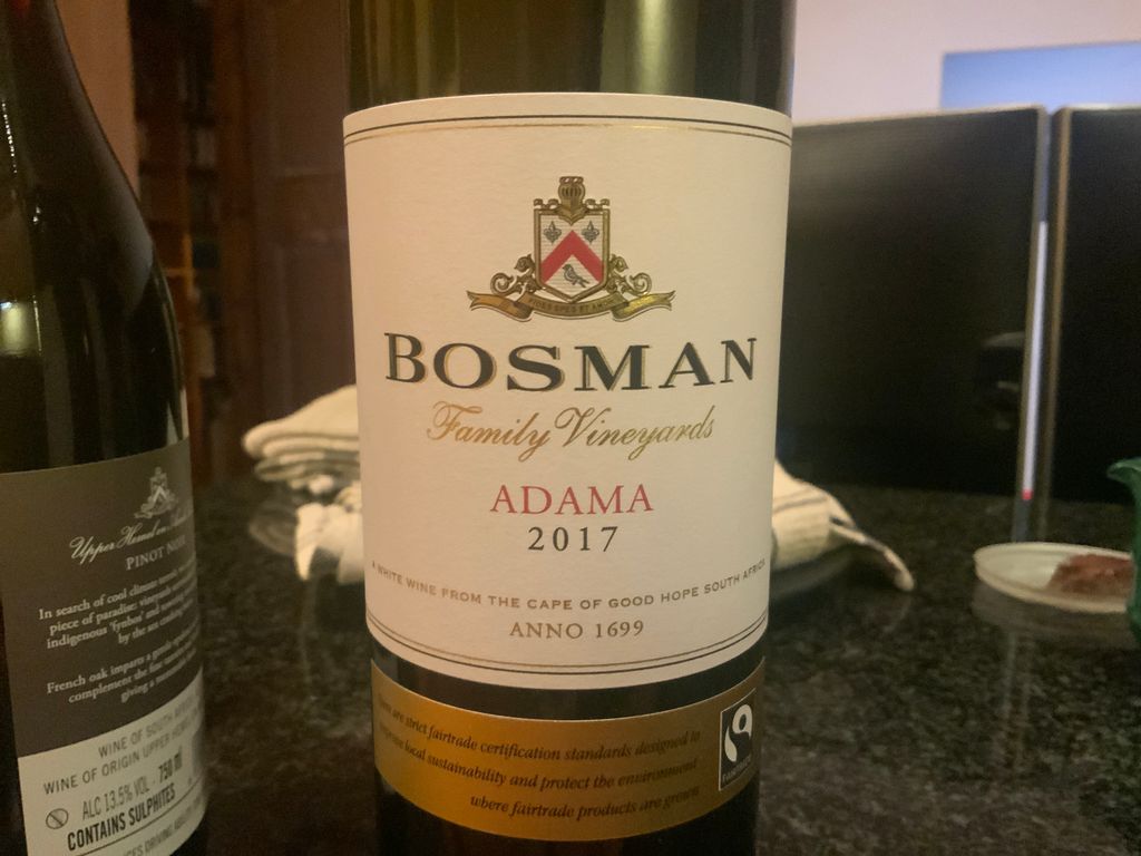 2018 Bosman Family Vineyards Adama White, South Africa, Coastal Region ...