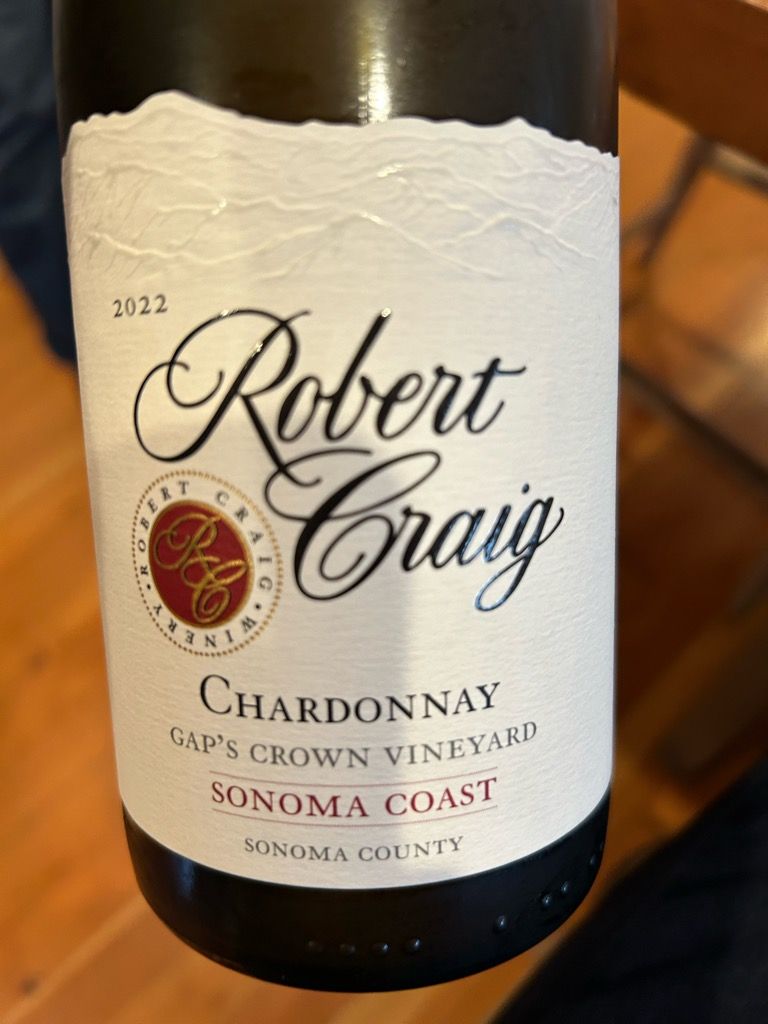 2022 Robert Craig Chardonnay Gap's Crown Vineyard, USA, California ...