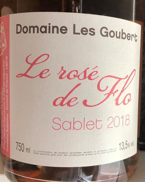 2021 Domaine les Goubert Côtes du Rhône Villages Sablet de Flo, France ...