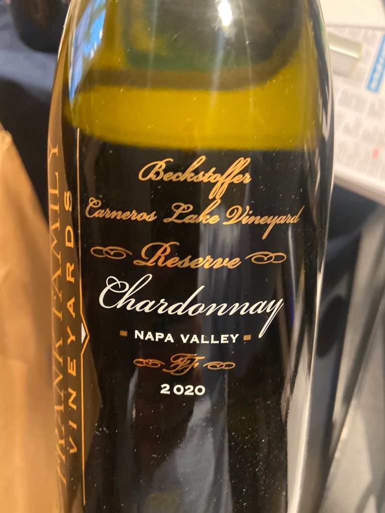 2020 Frank Family Vineyards Chardonnay Reserve Beckstoffer Carneros ...