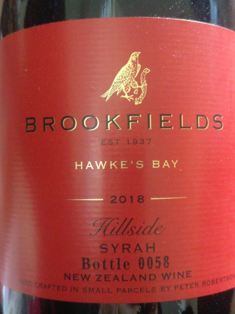 2018 Brookfields Syrah Hillside, New Zealand, North Island, Hawke's Bay ...
