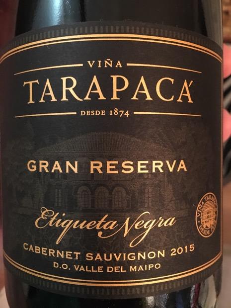 2015 Viña Tarapacá Cabernet Sauvignon Gran Reserva Etiqueta Negra ...