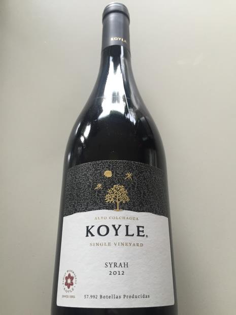 2011 Viña Koyle Syrah Reserva, Chile, Rapel Valley, Colchagua Valley ...