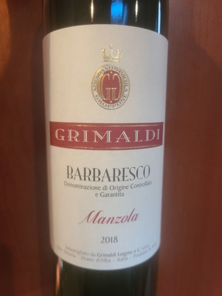 2019 Grimaldi Luigino Barbaresco Vigna Manzola, Italy, Piedmont, Langhe ...