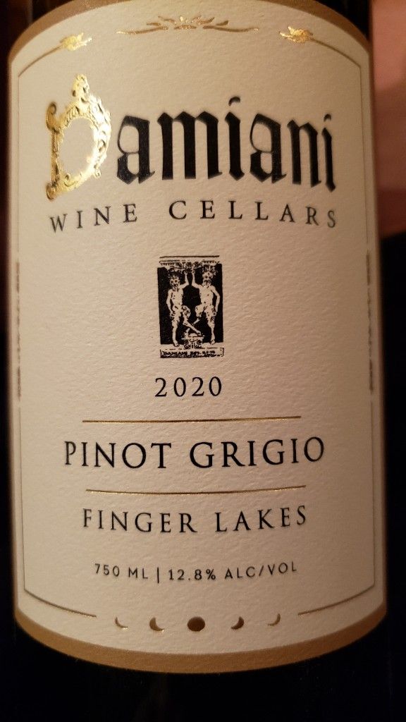 2020 Damiani Wine Cellars Pinot Grigio, USA, New York, Finger Lakes ...