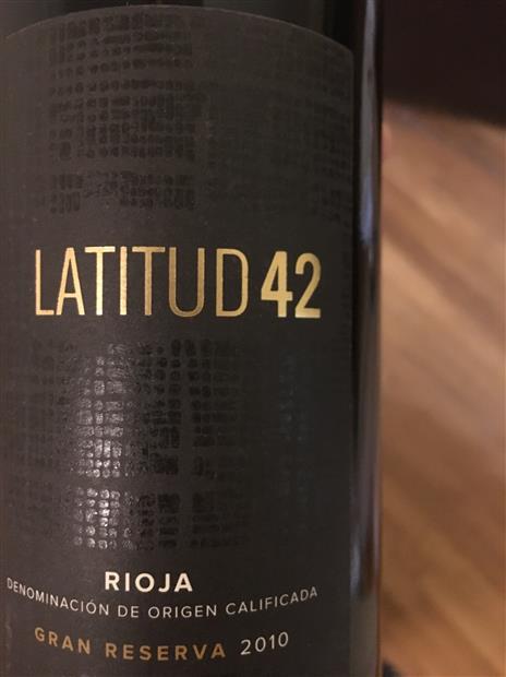 2010 Latitud 42 Rioja Gran Reserva, Spain, La Rioja, Rioja - CellarTracker