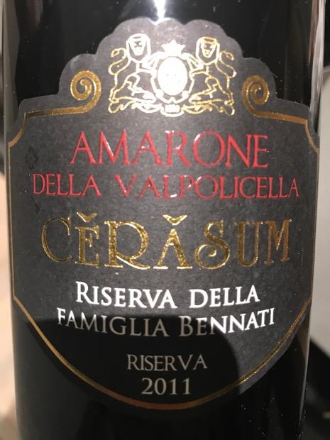 2011 Casa Vinicola Bennati Amarone della Valpolicella Cěrǎsum Riserva ...