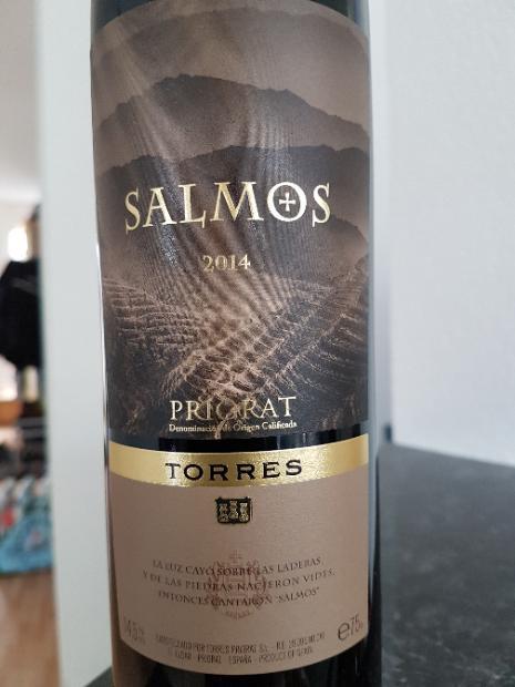 2014 Torres Priorat Salmos, Spain, Catalunya, Priorat - CellarTracker