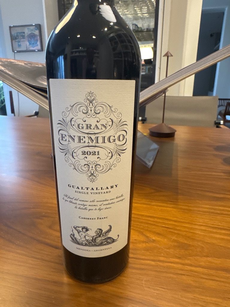 2021 El Enemigo Cabernet Franc Gran Enemigo Gualtallary, Argentina ...