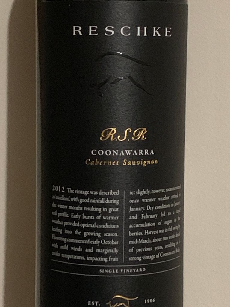 2012 Reschke Cabernet Sauvignon RSR, Australia, South Australia ...