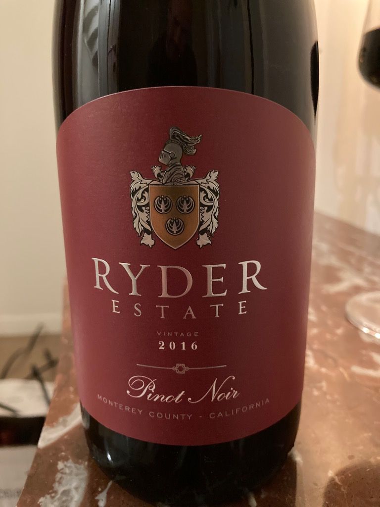 2019 Ryder Estate Pinot Noir, USA, California, Central Coast, Monterey ...