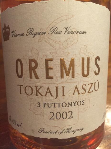 2002 Oremus Tokaji Aszú 3 Puttonyos, Hungary, Tokaji - CellarTracker