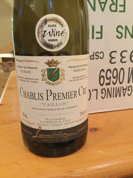 2013 Lamblin & Fils Chablis 1er Cru Vaillon, France, Burgundy, Chablis ...