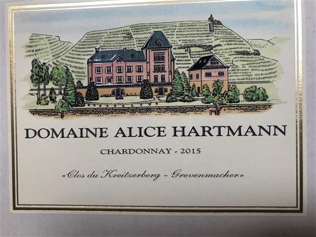 2015 Domaine Alice Hartmann Chardonnay Clos du Kreitzerberg ...