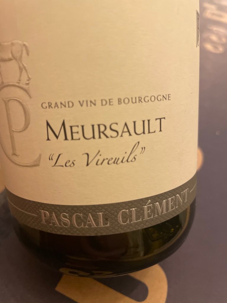 2019 Pascal Clément Meursault Les Vireuils, France, Burgundy, Côte de ...