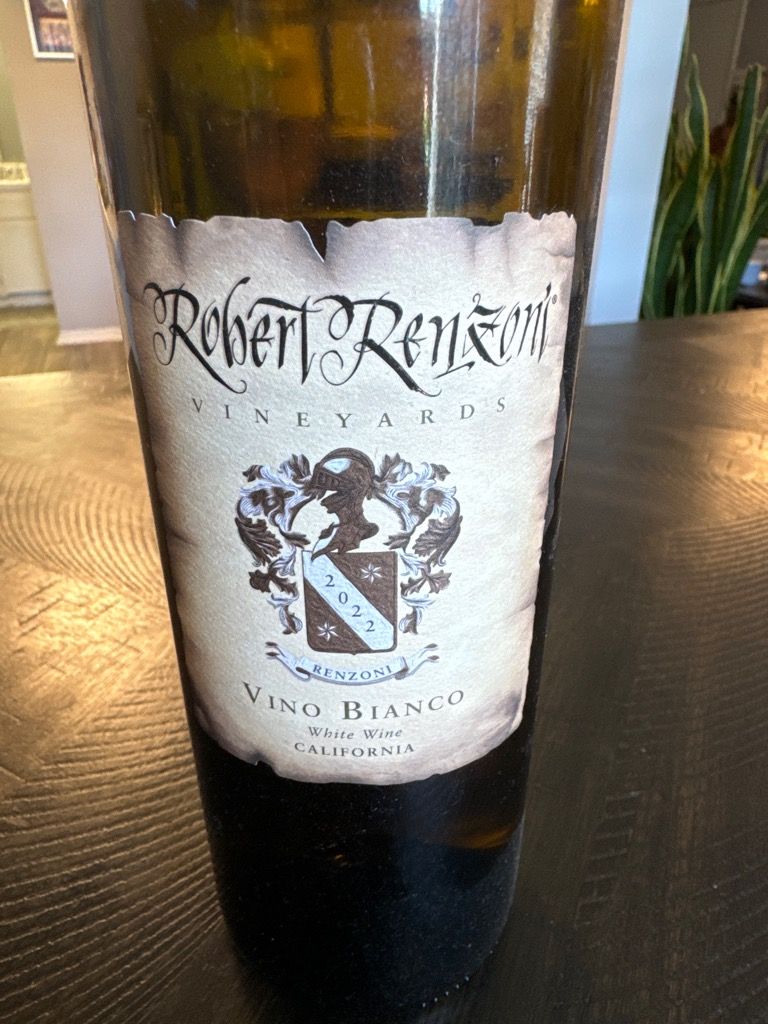 2022 Robert Renzoni Vino Bianco, USA, California, South Coast, Temecula ...